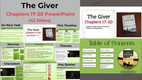 The Giver by Lois Lowry Chapters 17-20 PowerPoint (PPT) Summary and Analysis