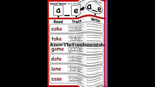 Long Vowel Teams worksheets Digraphs Sound 1st grade Spelling Trace ...