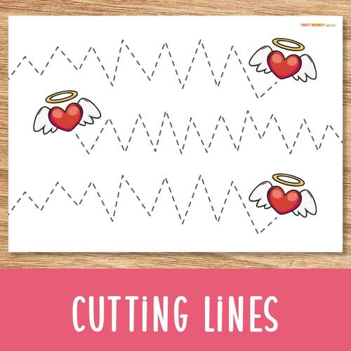 Valentine's Day Cutting Practice, Scissor Skills, Fine Motor Skills