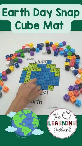 NO PREP Earth Day Snap Cube Mats for Fine Motor Skills in April | TPT
