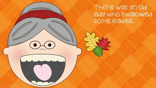There Was An Old Lady Who Swallowed Some Leaves PowerPoint by Perry's Place