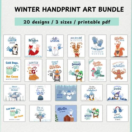 Winter Handprint Art Bundle | Winter Craft | Winter Activity| Toddler ...