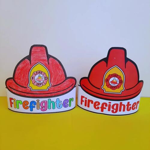 Firefighter Crown Hat Craft, Fire Safety Week, Community Helpers Labor ...