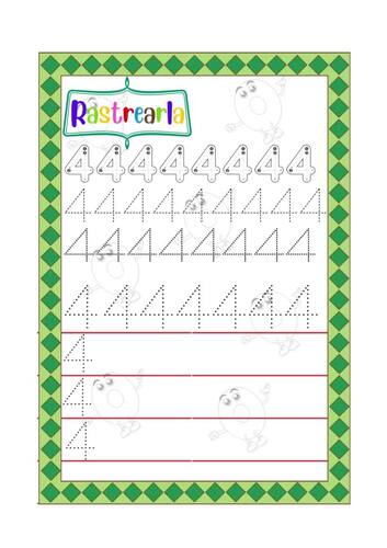 Toddlers Curriculum |Spanish Number "4" Activities by Brainstorm Preschool