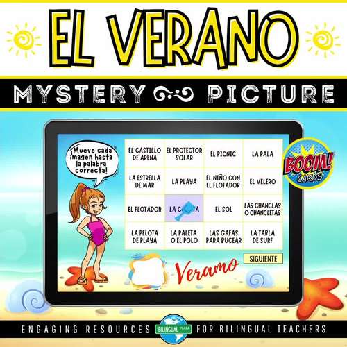 Boom Cards™ VOCABULARIO VERANO Mystery Picture | Summer Vocabulary in ...