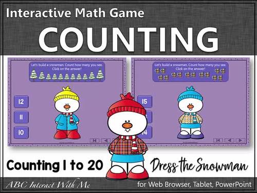 Counting to 20 Interactive Math Game Number Sense {Dress the Snowman}