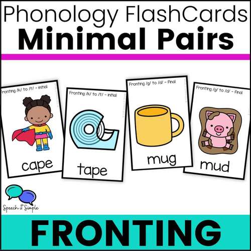 Fronting Minimal Pair Cards - Minimal Pairs - Phonology - Flashcards