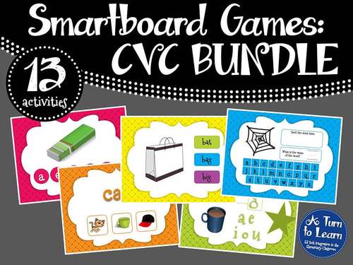 CVC Words: MEGA BUNDLE of Smartboard/Promethean Games (13 activities ...