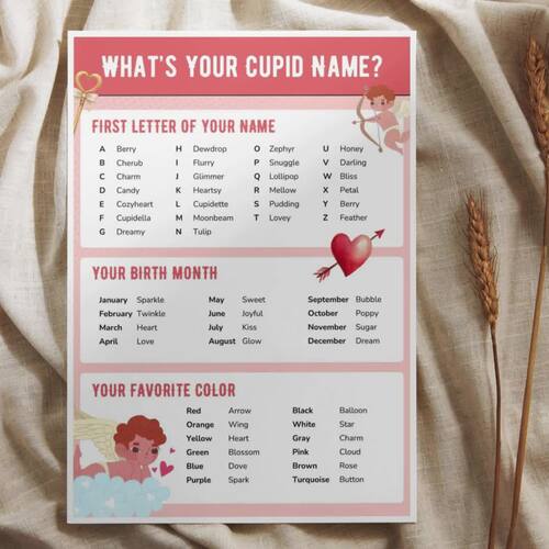 Cupid Funny Name Generator Ice Breaker Games, Valentines Day Name Tags ...
