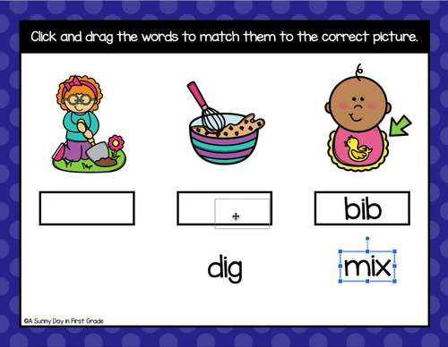Short i CVC Activities for Google Slides™ by A Sunny Day in First Grade