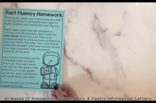 Addition and Subtraction Within 30 Homework Full Year Fluency Practice ...