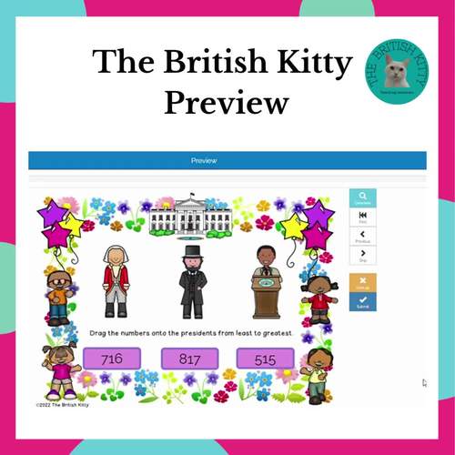 Presidents Day Ordering Numbers To 1000 Least To Greatest Math Boom™ Cards