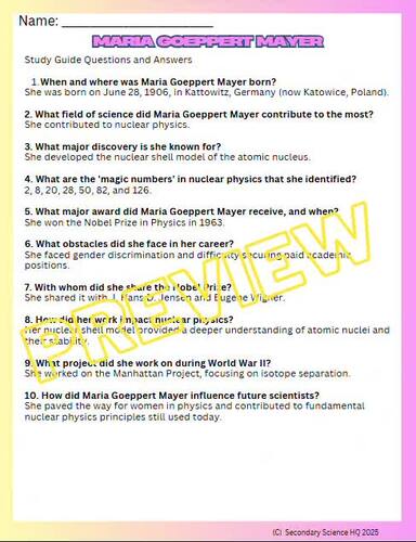 Maria Goeppert Mayer Doodle Notes and Review | Women in STEM | Famous ...