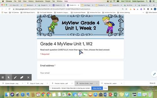 Grade 4 myView BUNDLE Unit 1 Weeks 1-5 Google Forms Assessment Practice