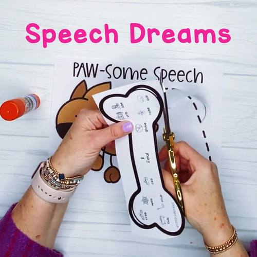Dog and Bone Speech Therapy Craft includes R S L blends by Speech Dreams