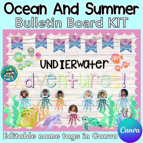 Editable Ocean Bulletin Board and Door Decor | Under the Sea Bulletin ...