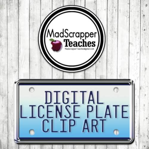 Digital License Plate Alphabet Clipart Digital and Printable Letters