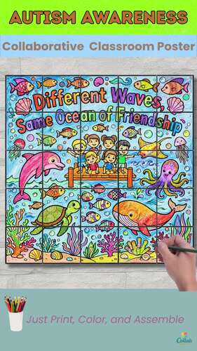 Autism Awareness Collaborative Poster | Different Waves Same Ocean April
