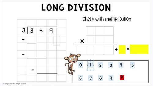 Long Division With 1 Digit Divisors - Long Division Worksheets and Poster