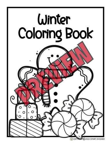 Winter Christmas Doodles Coloring and Writing Pages by Smart Avocado