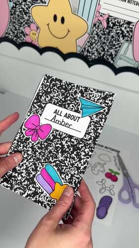 All About Me Craft: Composition Notebook Bulletin Board by Learn Grow ...