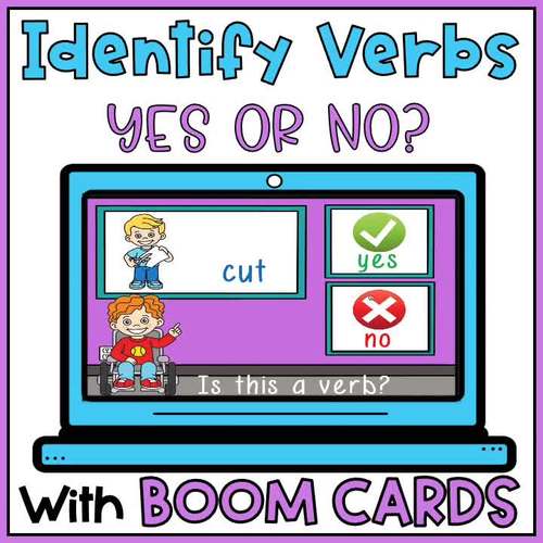 Identifying Verbs Action Words Yes or No Digital BOOM CARDS | TPT