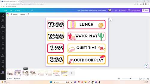Space Cowgirl Themed Summer Schedule Canva Template | TPT