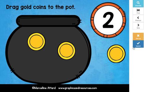 ST PATRICKS DAY ACTIVITY MATH MARCH NUMBERS TO 10 BOOM CARDS DIGITAL ...