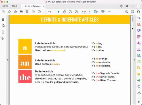 ESL Beginners Lesson: Learn Definite & Indefinite Articles | TPT
