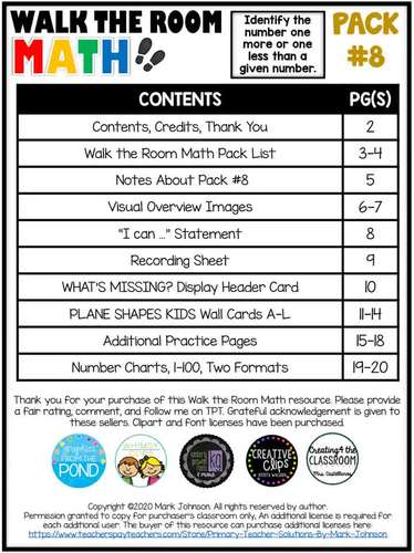 Walk the Room Math Pack 7: Geometry: Plane Shapes (K.G.A.1, K.G.A.2, K ...