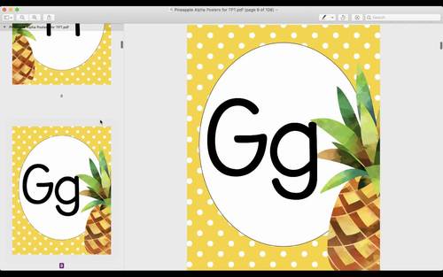Pineapple Alphabet Posters by A Teacher and her Cat | TPT