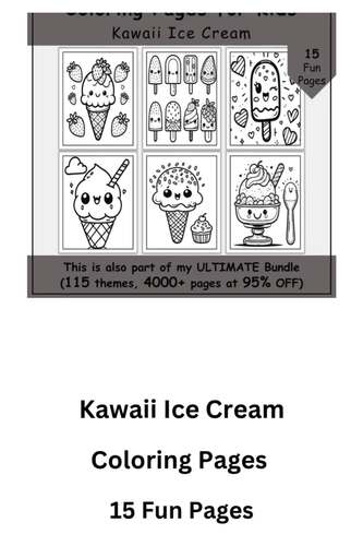 Kawaii Ice Cream Coloring Pages | Easy & Fun Coloring Activity for Kids