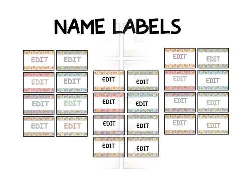 Printable Boho Name Labels, Cubby Labels, Mailbox Labels, Templates, Labels