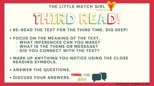 Close Reading Unit-"Little Match Girl" by Hans Christian Andersen