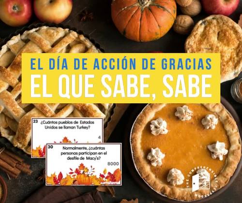 El que sabe, sabe game - El Día de Acción de Gracias | TpT