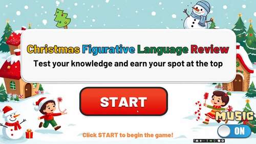 Christmas Figurative Language Game Show Activity: Simile, Metaphor ...