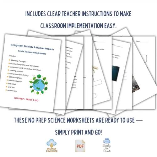 Ecosystems Unit – 5th Grade Science | Stability & Human Impacts | Full Unit