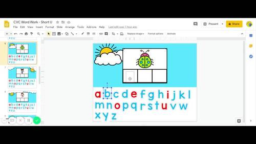Building CVC Words | CVC Words Game | Google Slides Kindergarten