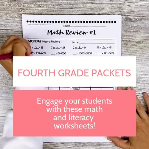 4th Grade Distance Learning Packet: At Home Learning Activities Week #1
