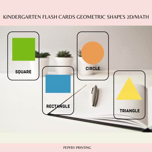 Kindergarten Flash Cards Geometric Shapes 2D | Math by PEPFRY PRINTING