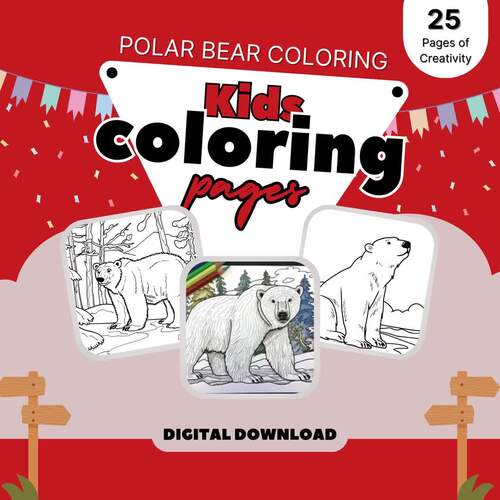 kids polar bear coloring page