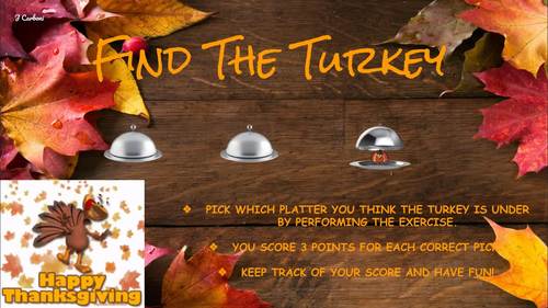 Find The Turkey Zoom Game by Physical Education Helpers | TPT