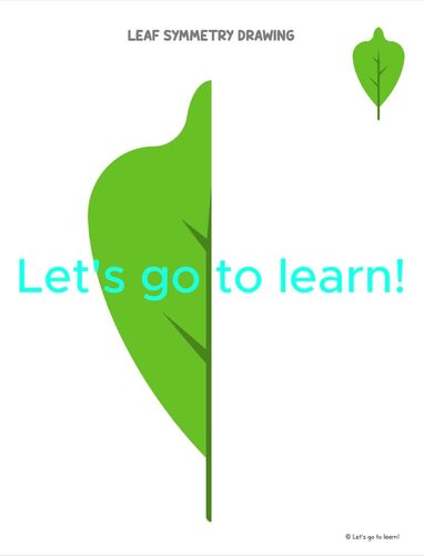 Leaf Symmetry Drawing & Coloring Worksheets - Art and Math Centers - Leaves