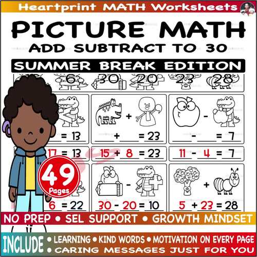 Addition and subtraction within 30 with pictures Fluency Hero - Summer ...