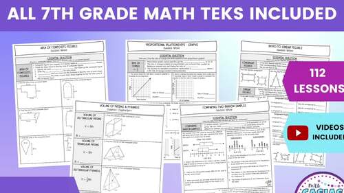 7th Grade Math Guided Notes Lessons Mega Bundle Entire Year Binder Notes