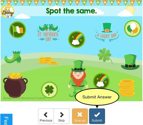 St. Patrick's Spot the Same Visual Comparison Boom Cards by Teacher Kimmy
