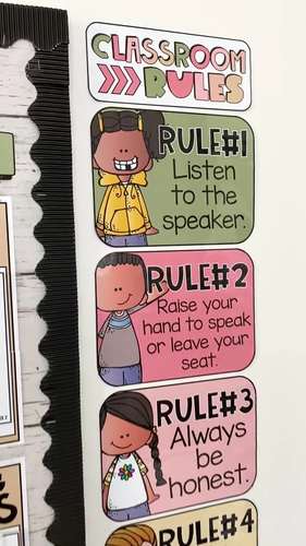 Editable Classroom Rules and Expectations | English & Spanish | Boho Theme