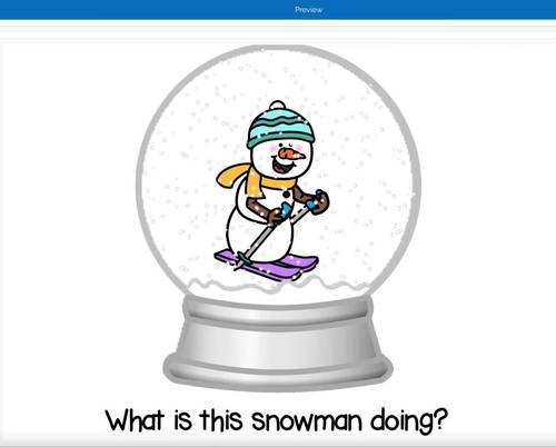 Winter Actions Boom Cards™ Speech Therapy Winter Snow Globe Language ...