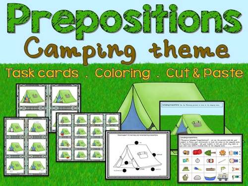 #TPTSparklers21 Prepositions using a camping theme by The Speechie from Oz