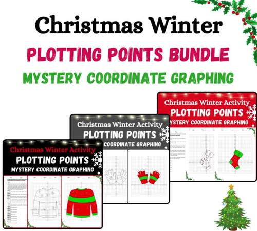 Coordinate Plane Graphing Plotting Points Bundle - Christmas Mystery ...